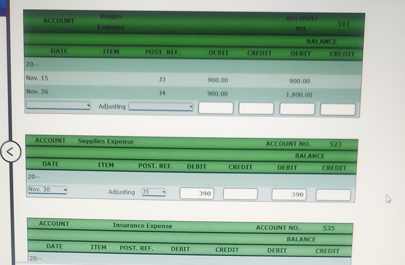 Journalize and Post Adjusting Entries from the Work | Chegg.com