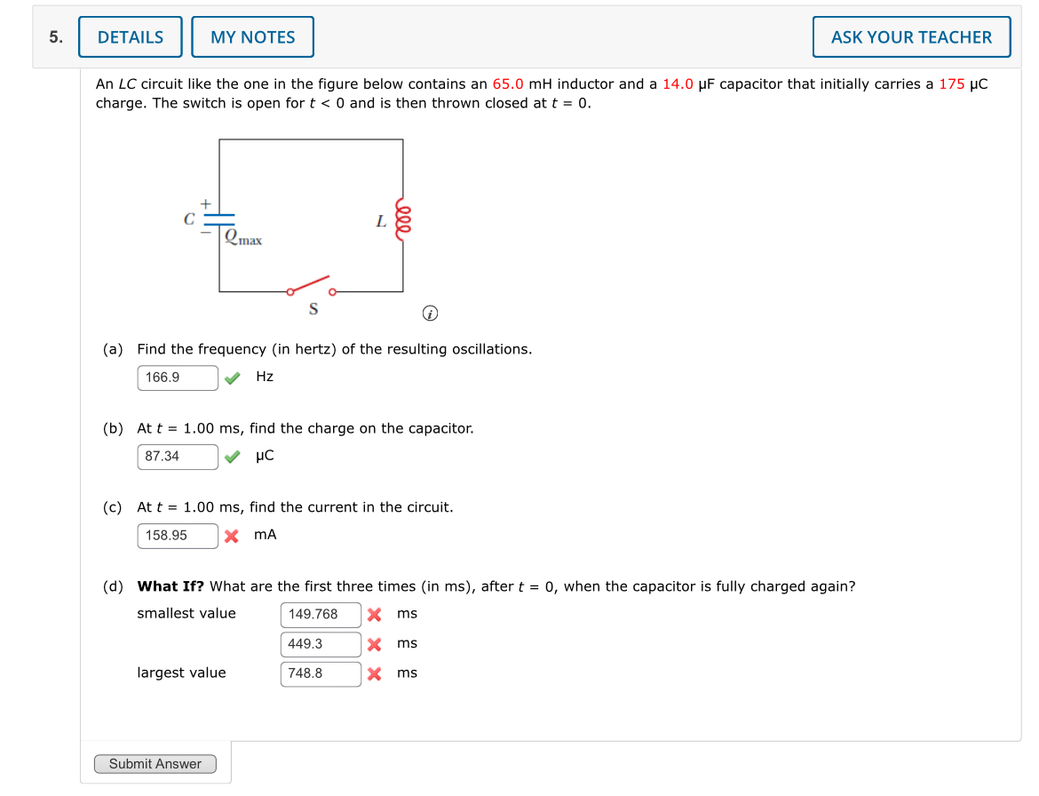 Solved An LC ﻿circuit like the one in the figure below | Chegg.com