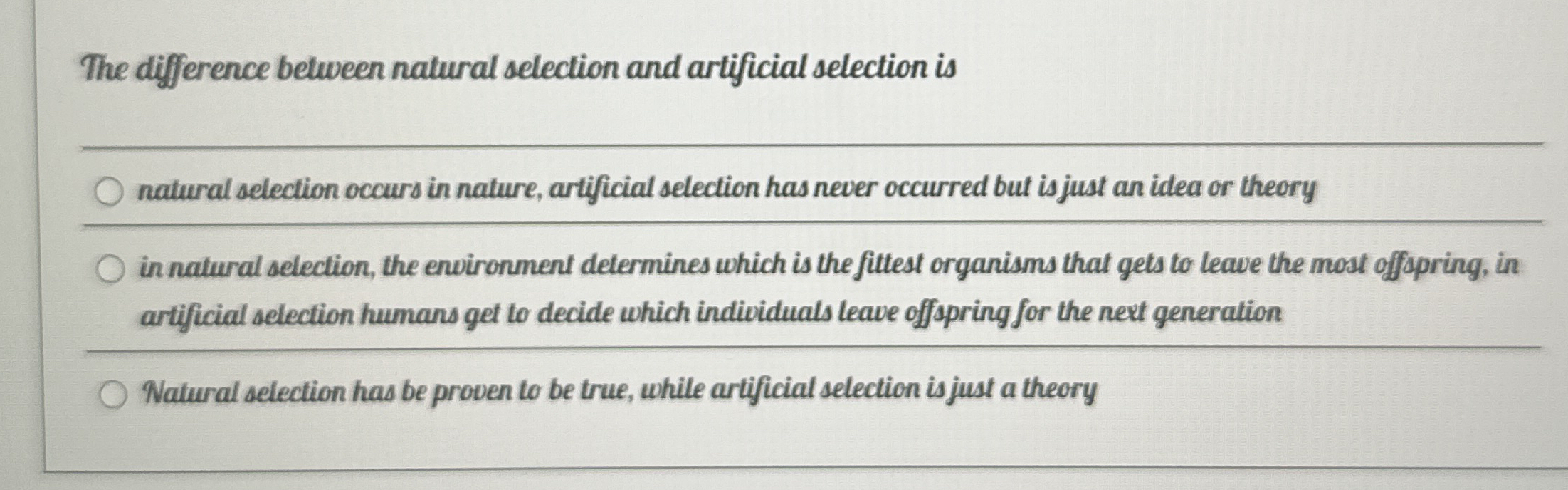 High Quality SOLUTION The difference between natural selection and ...