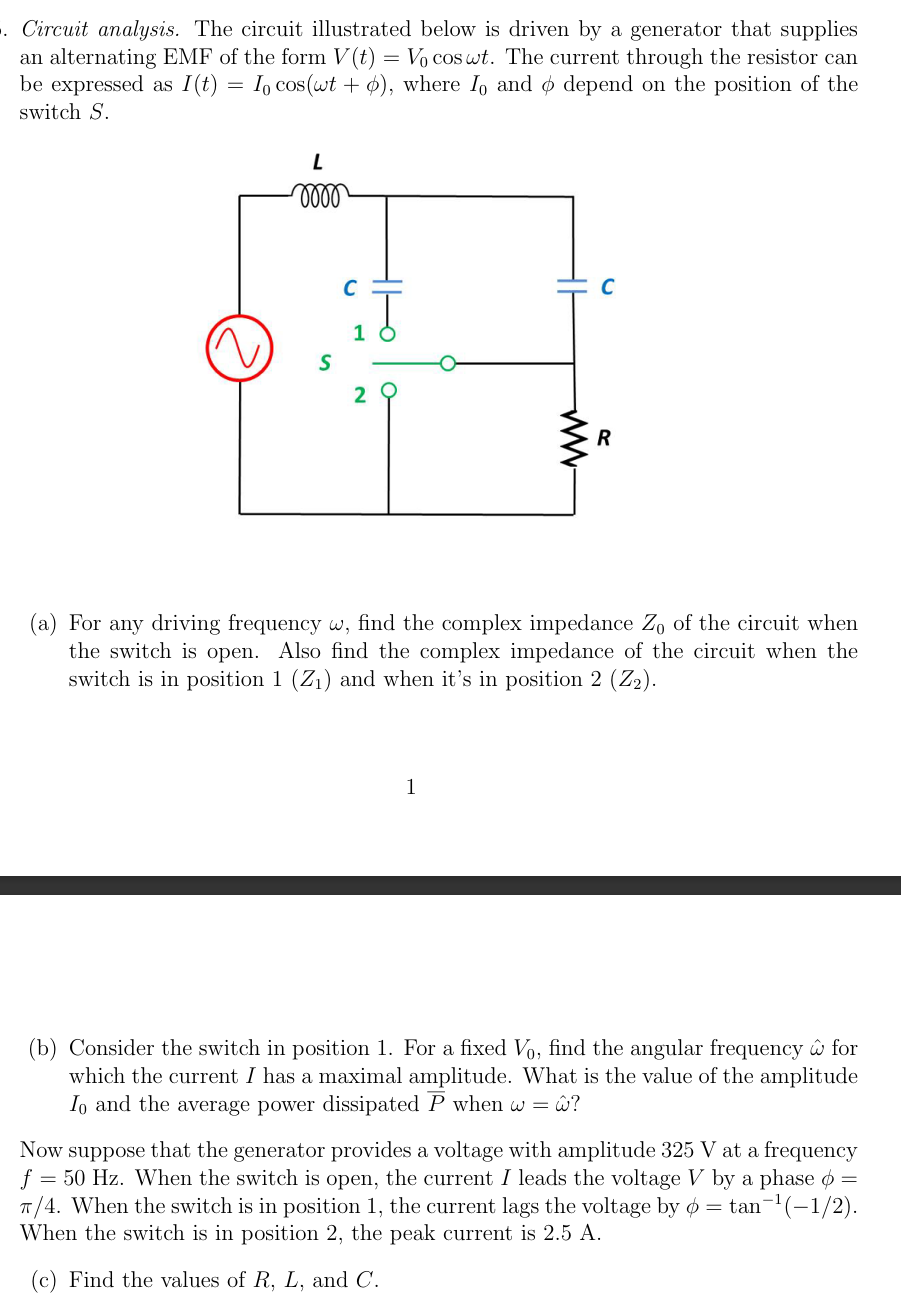 Solved Circuit analysis. The circuit illustrated below is | Chegg.com