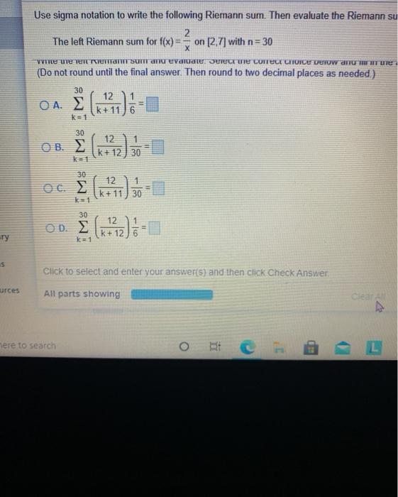Solved Use sigma notation to write the following Riemann | Chegg.com
