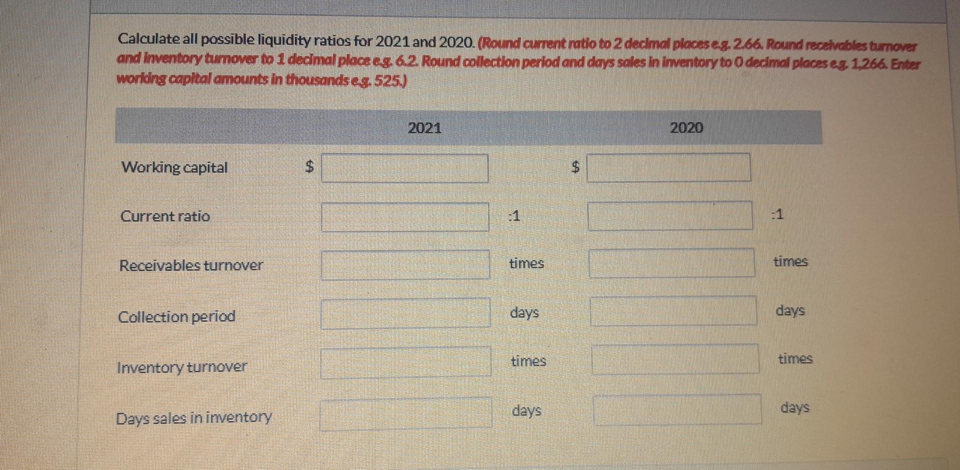 Solved Selected cornpar ative financial statement data for | Chegg.com
