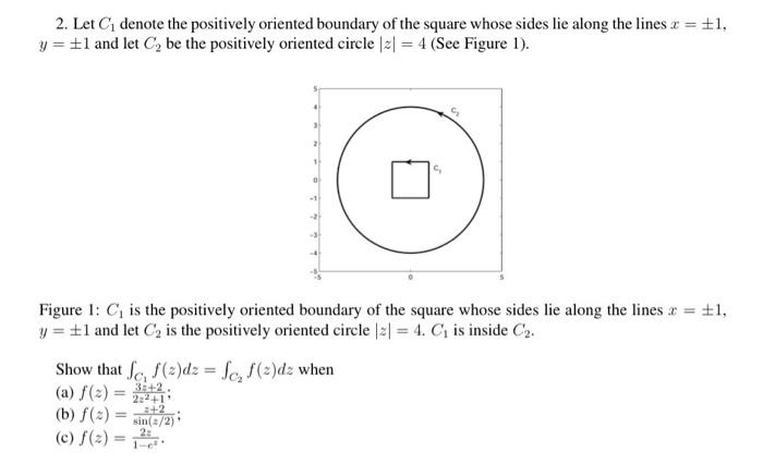 Solved 2. Let C1 denote the positively oriented boundary of | Chegg.com