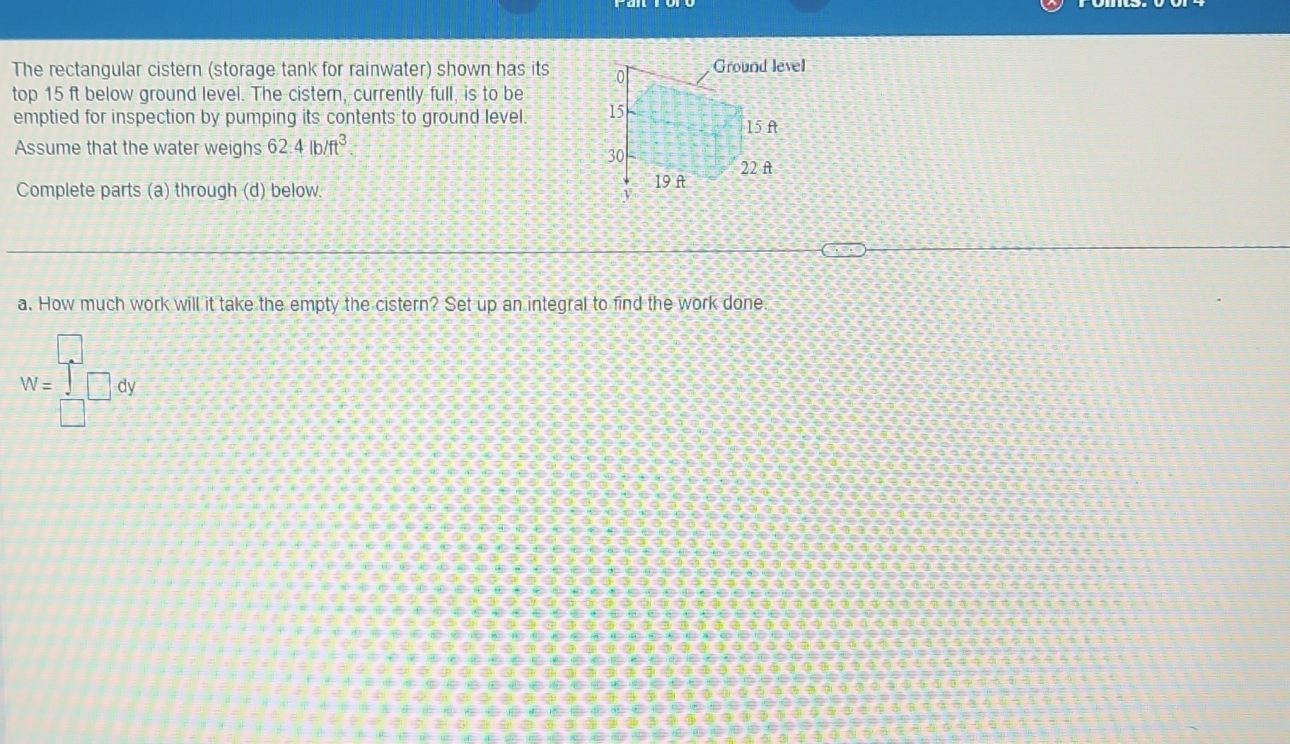 Solved The rectangular cistern (storage tank for rainwater) | Chegg.com