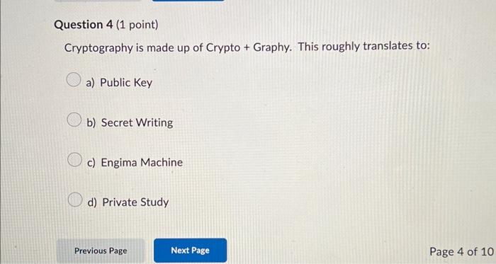 Solved Cryptography is made up of Crypto + Graphy. This | Chegg.com