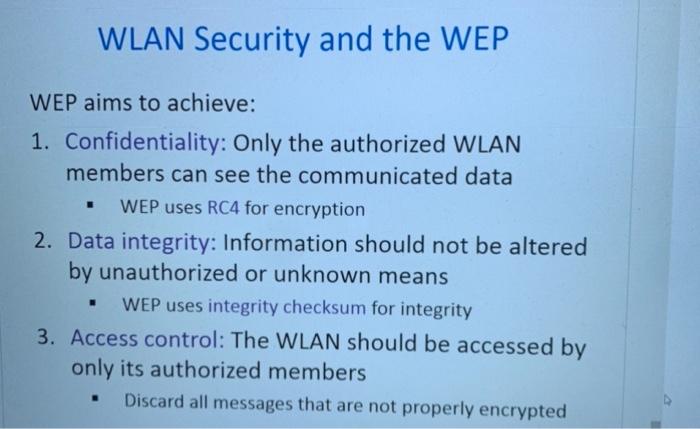 Solved Exercise 2 (Insecurity of the WEP Protocol (4 marks)) | Chegg.com