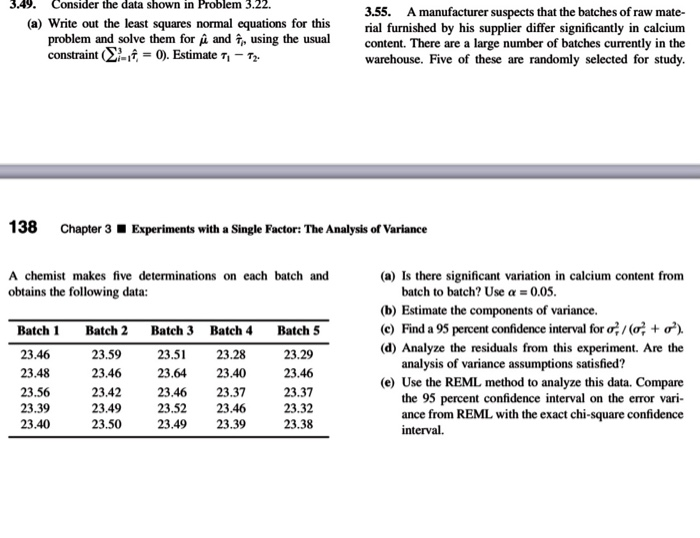 Solved 3.49. Consider the data shown in Problem 3.22. (a) | Chegg.com