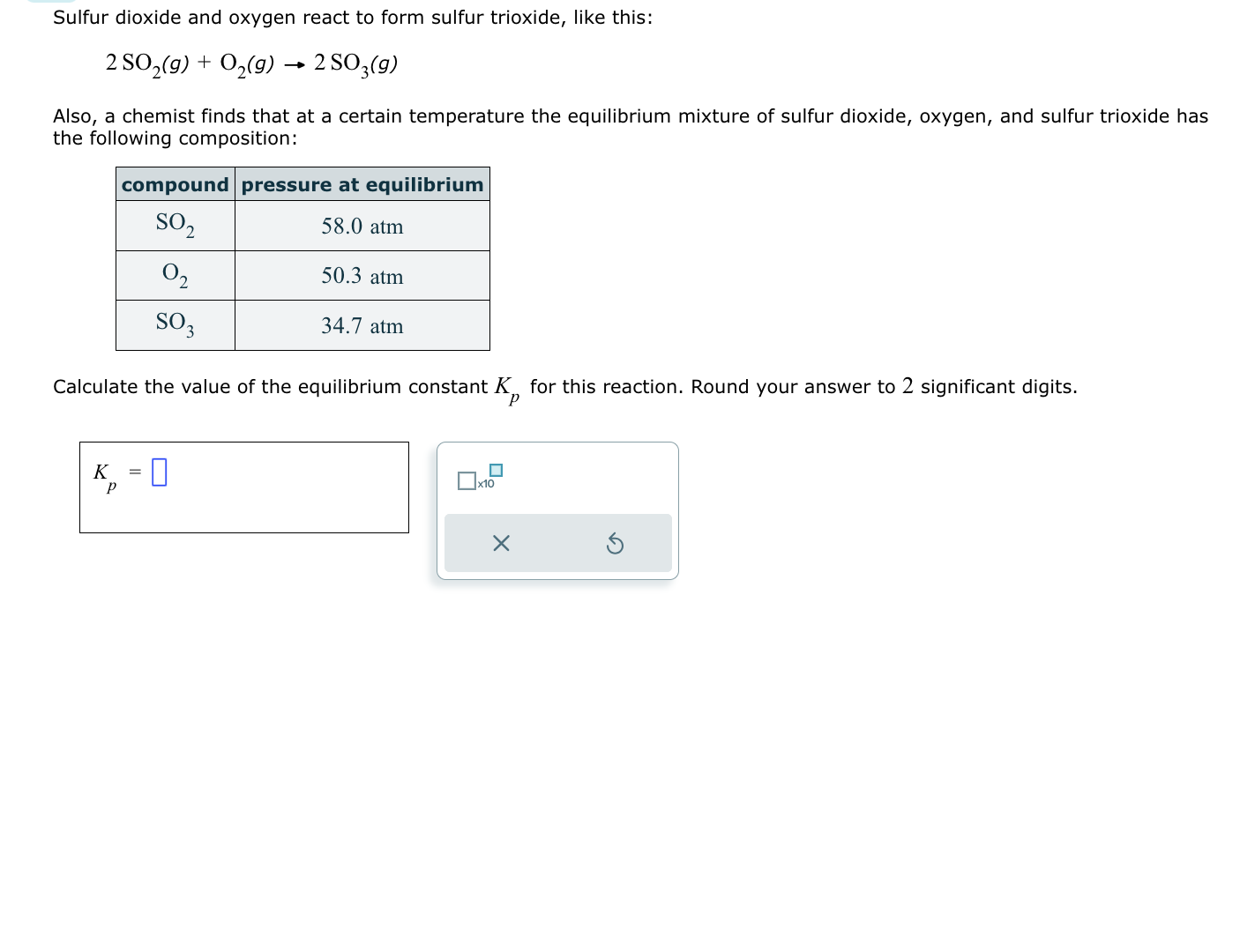 Solved Sulfur dioxide and oxygen react to form sulfur | Chegg.com