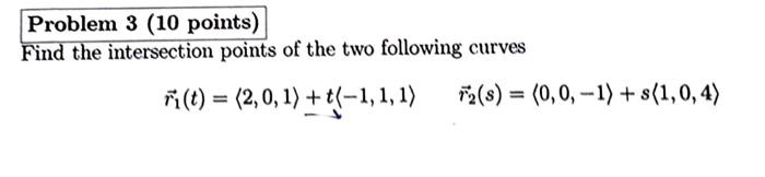 Solved Find the intersection points of the two following | Chegg.com