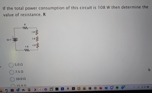 Solved If the total power consumption of this circuit is | Chegg.com