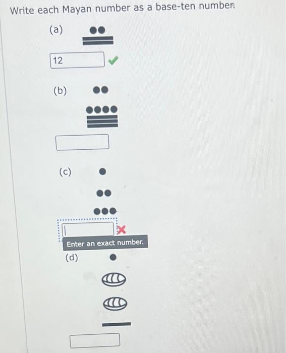 Write each Mayan number as a base-ten number. | Chegg.com