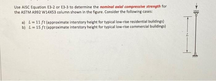 Solved Use AISC Equation E3-2 or E3-3 to determine the | Chegg.com