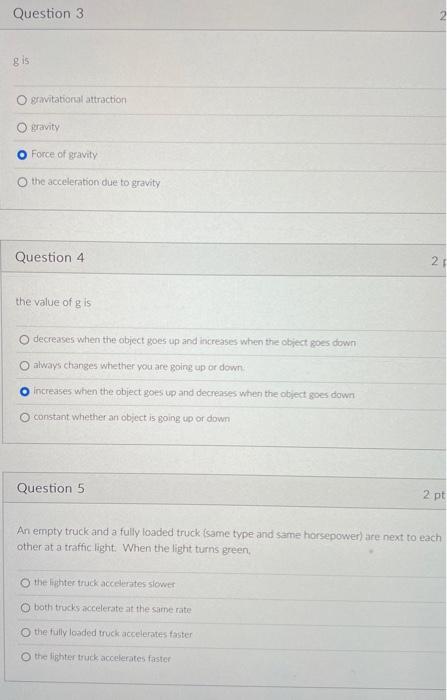 Solved Question 3 g is gravitationslat attraction gravity | Chegg.com