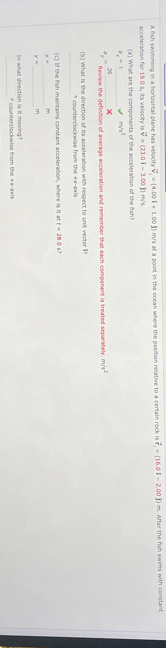 Solved acceleration for 19.0s, ﻿its velocity is | Chegg.com