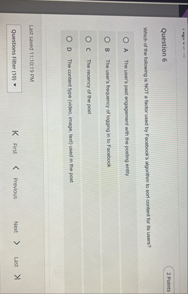 Solved Question 62 ﻿PointsWhich of the following is NOT a | Chegg.com