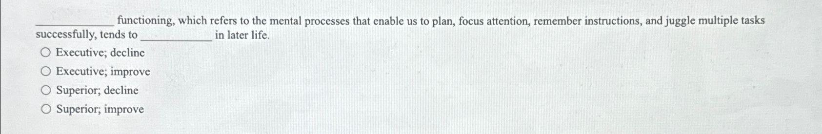 Solved functioning, which refers to the mental processes | Chegg.com