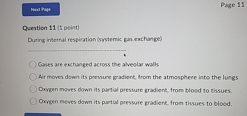 Solved Page 11Question 11 (1 ﻿point)During internal | Chegg.com