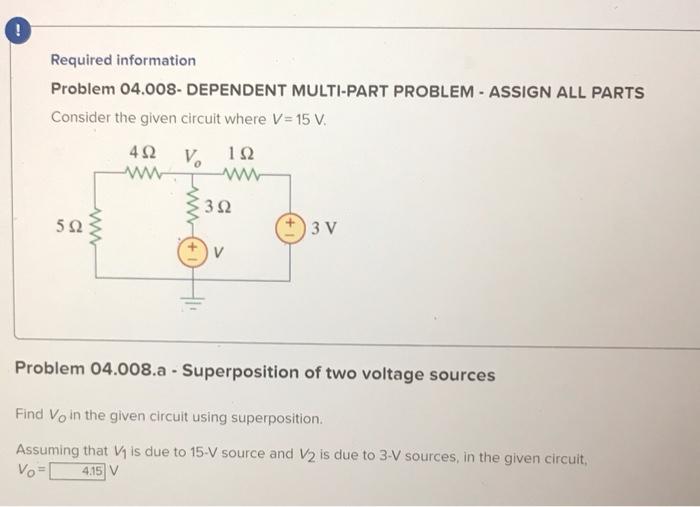 Solved ! Required information Problem 04.008- DEPENDENT | Chegg.com