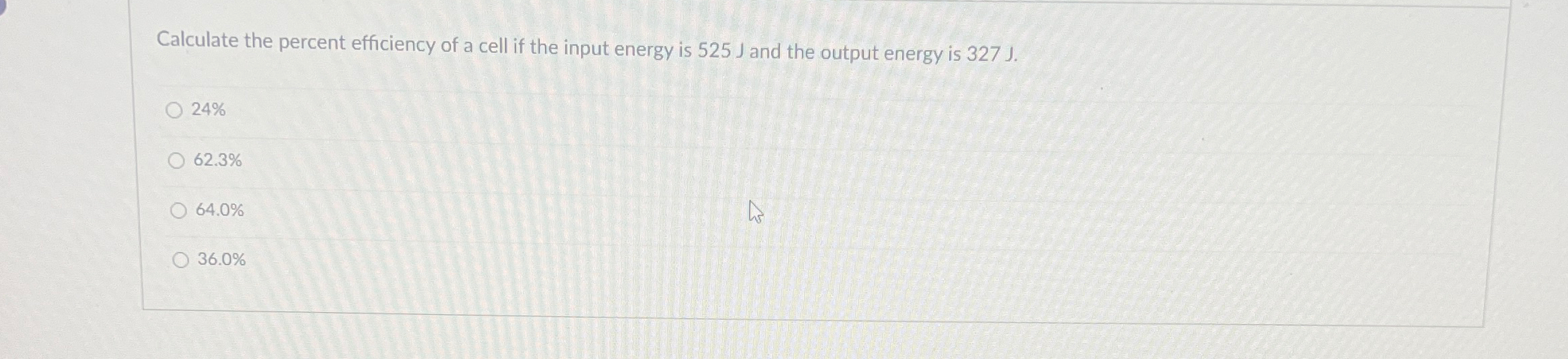 Solved Calculate the percent efficiency of a cell if the | Chegg.com