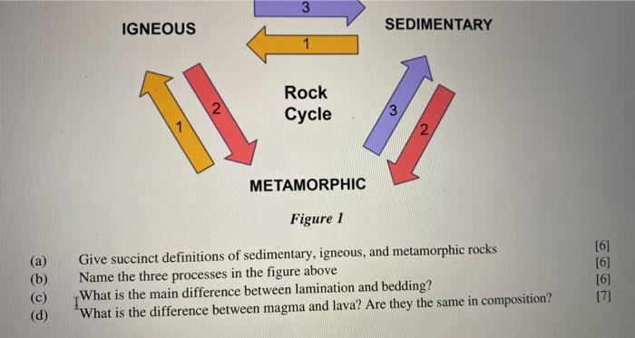 Solved 3 IGNEOUS SEDIMENTARY 1 2 Rock Cycle 3 T 2 | Chegg.com