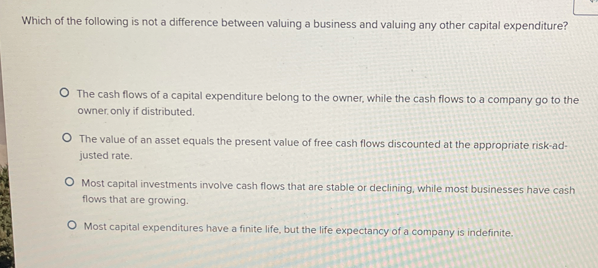 Solved Which of the following is not a difference between | Chegg.com