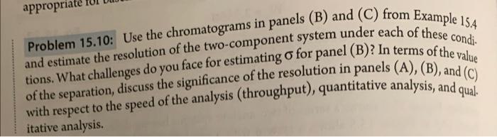 Solved Problem 15.10: Use the chromatograms in panels (B) | Chegg.com