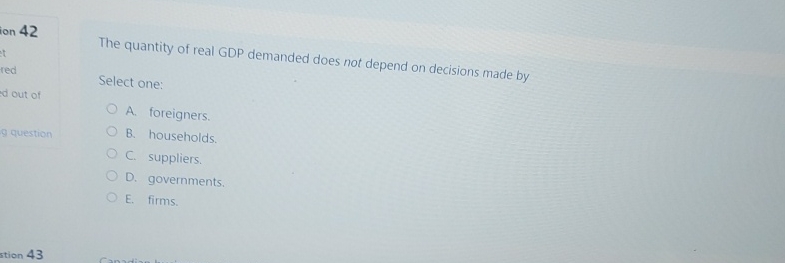 Solved The quantity of real GDP demanded does not depend on | Chegg.com