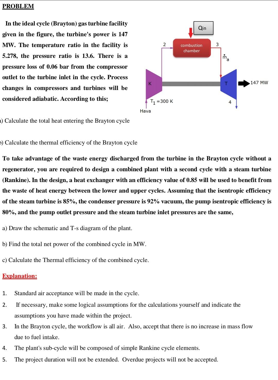 In the ideal cycle (Brayton) gas turbine facility | Chegg.com