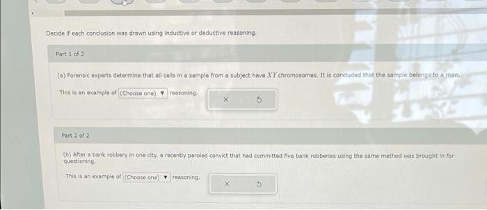 Solved Decide if each conclusion was drawn using Inductive | Chegg.com