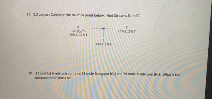 Solved 17. (10 points) Consider the balance point below. | Chegg.com