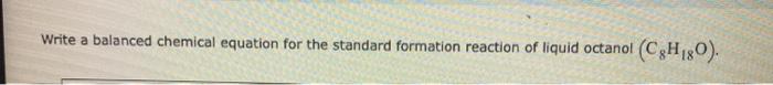 Solved Write a balanced chemical equation for the standard | Chegg.com