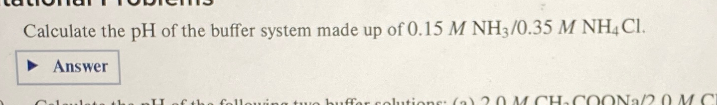 Solved Calculate the pH ﻿of the buffer system made up of | Chegg.com