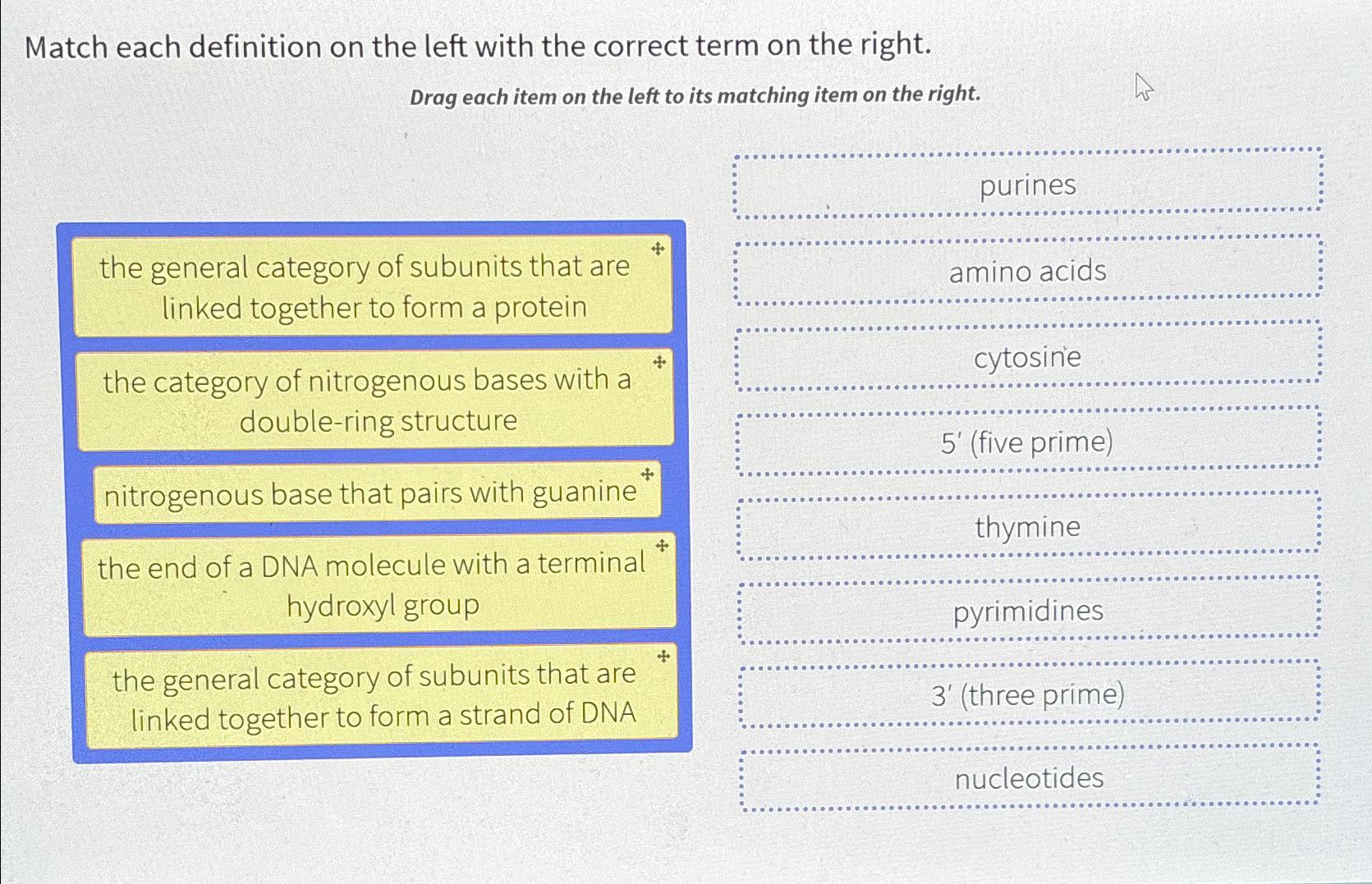 Solved Match each definition on the left with the correct | Chegg.com