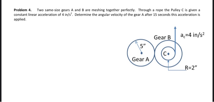 Solved Problem 4. Two same-size gears A and B are meshing | Chegg.com
