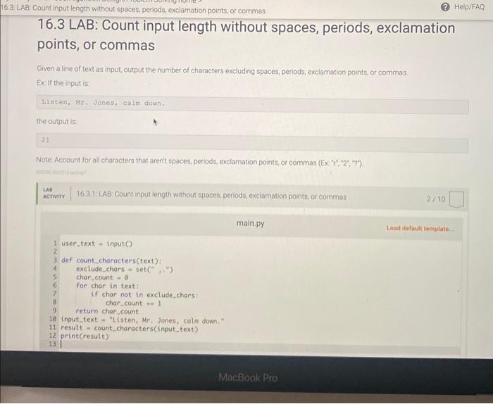 Solved main.py Lead defautt template: user_text = input() | Chegg.com