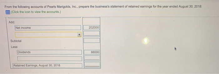 Solved Question epar © Data Table Retained earnings 120,000 | Chegg.com