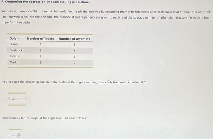 Solved 5. Computing the regression line and making | Chegg.com