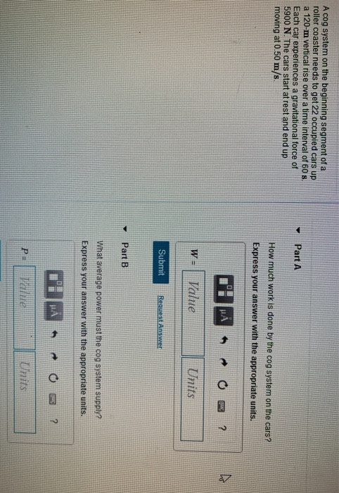 Solved A cog system on the beginning segment of a roller | Chegg.com