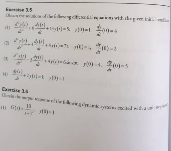 Solved Exercise 3.5 Obtain the solutions of the following | Chegg.com