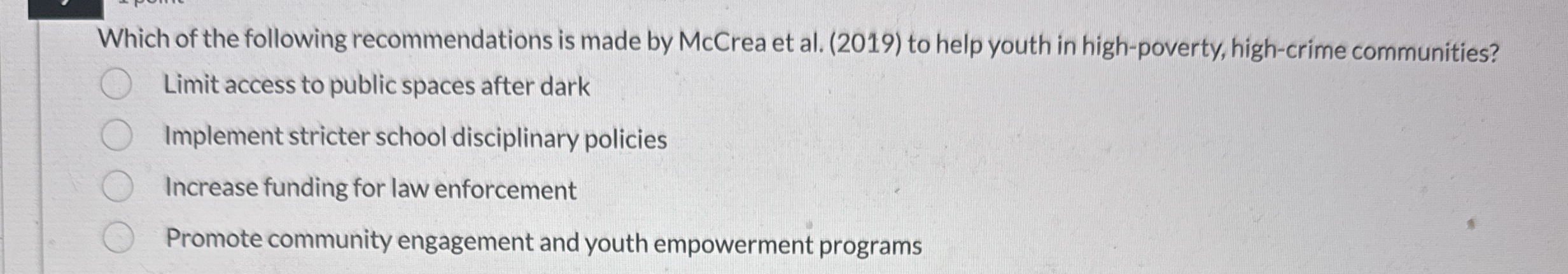 Solved Which of the following recommendations is made by | Chegg.com