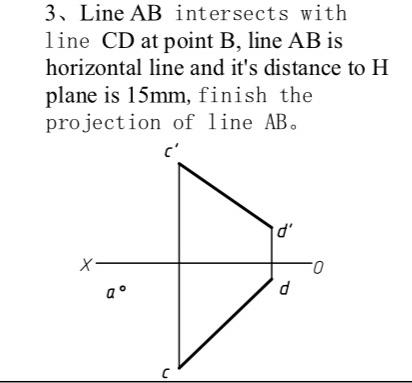 Solved 3. Line AB intersects with line CD at point B, line | Chegg.com