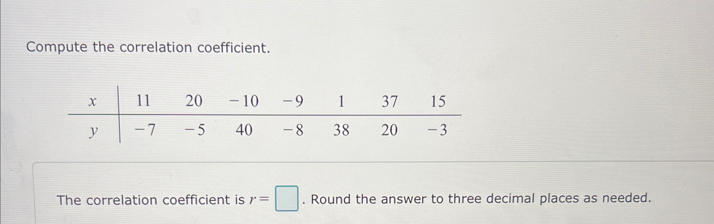 Solved Compute the correlation | Chegg.com