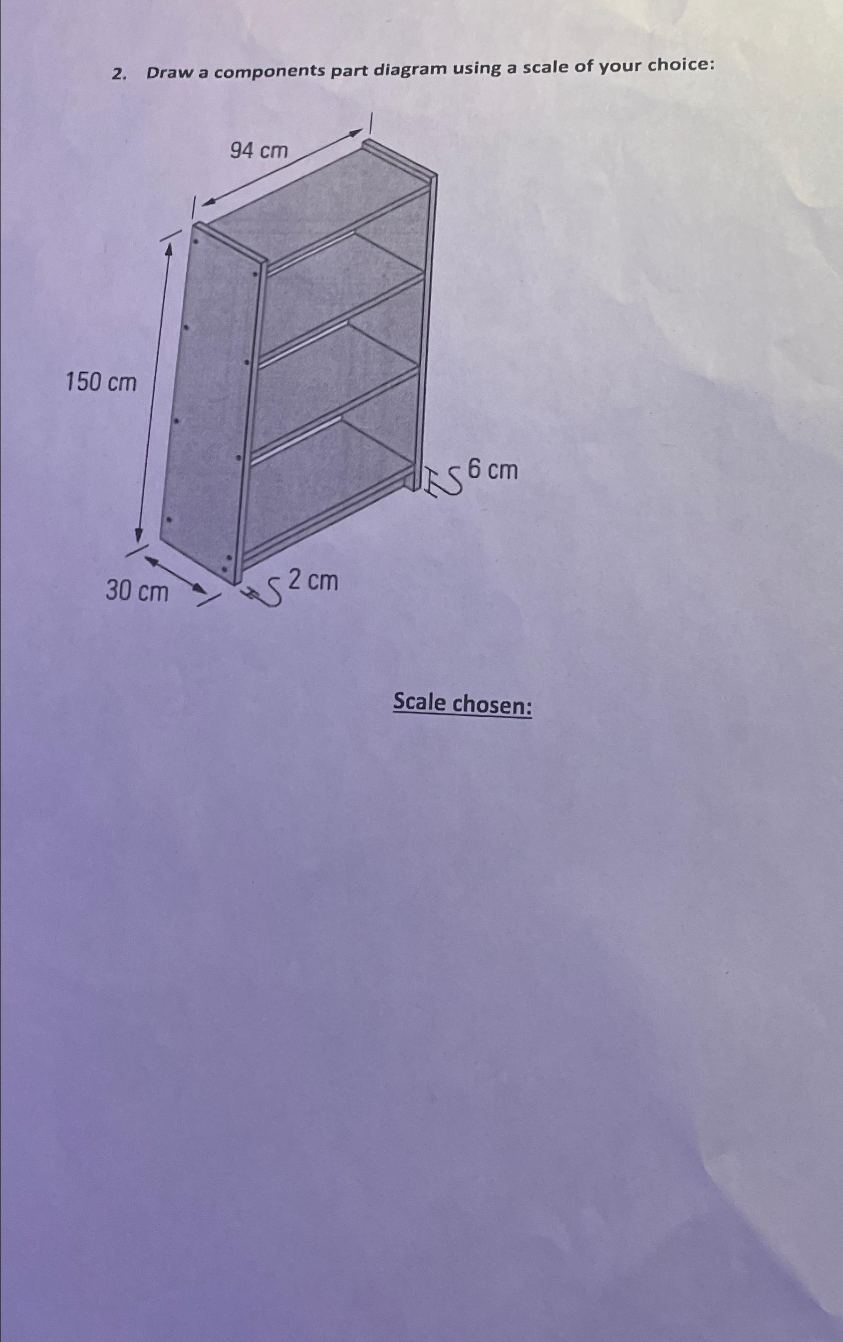 Solved Draw a components part diagram using a scale of your | Chegg.com