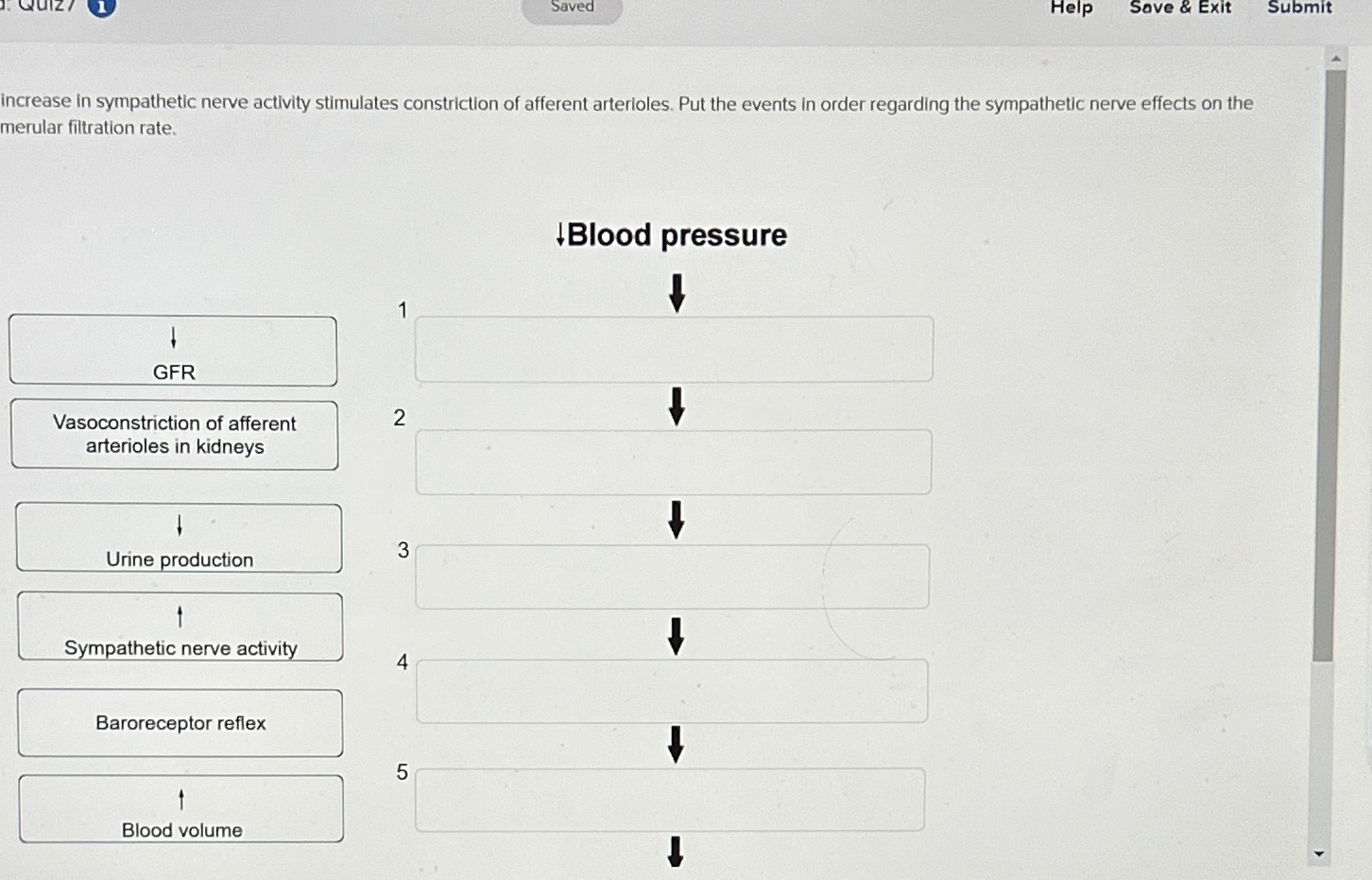 Solved SavedHelpSove & ExitSubmitincrease in sympathetic | Chegg.com