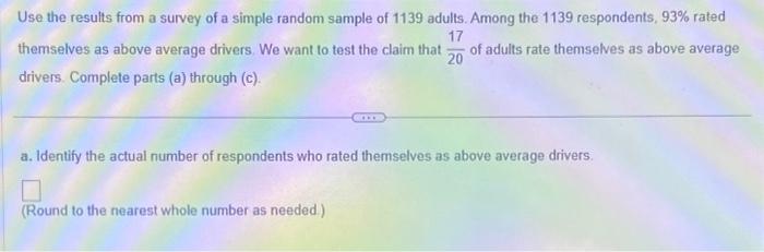 Solved Use the results from a survey of a simple random | Chegg.com