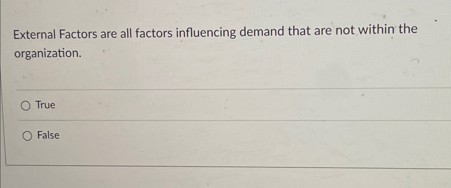 Solved External Factors are all factors influencing demand | Chegg.com