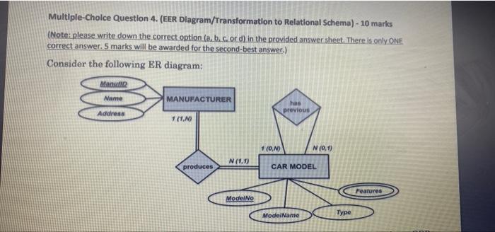 Solved Multiple-Choice Question 4. (EER | Chegg.com