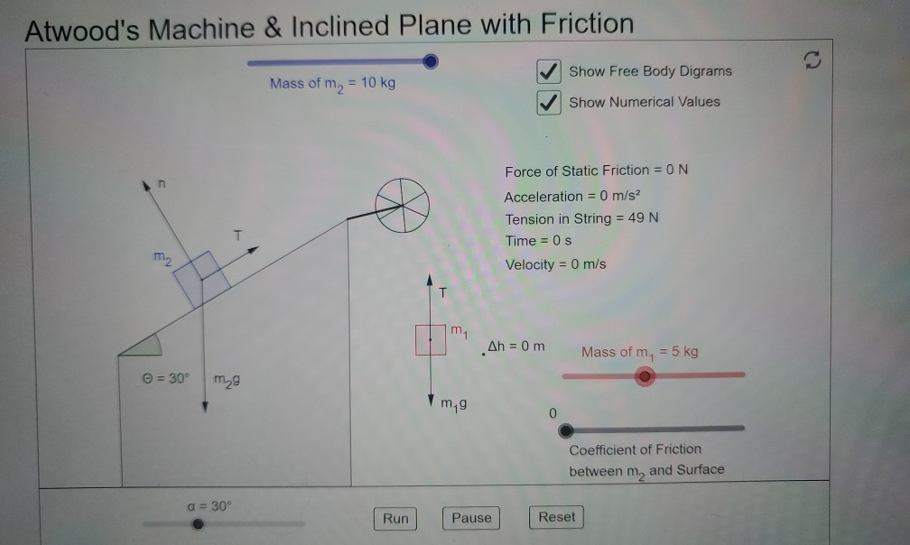 Solved Atwood's Machine & Inclined Plane with Friction Show | Chegg.com