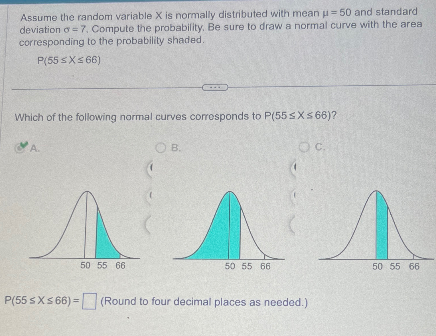 Solved Assume the random variable x ﻿is normally distributed | Chegg.com