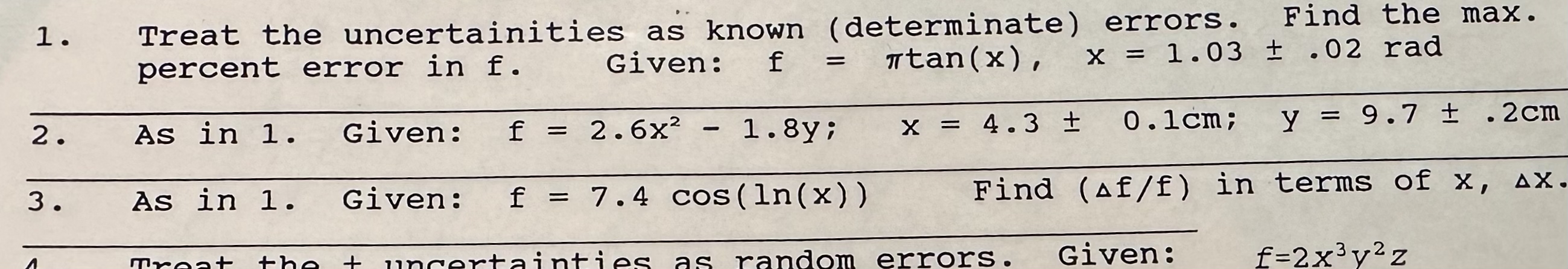 Solved Treat the uncertainities as known (determinate) | Chegg.com